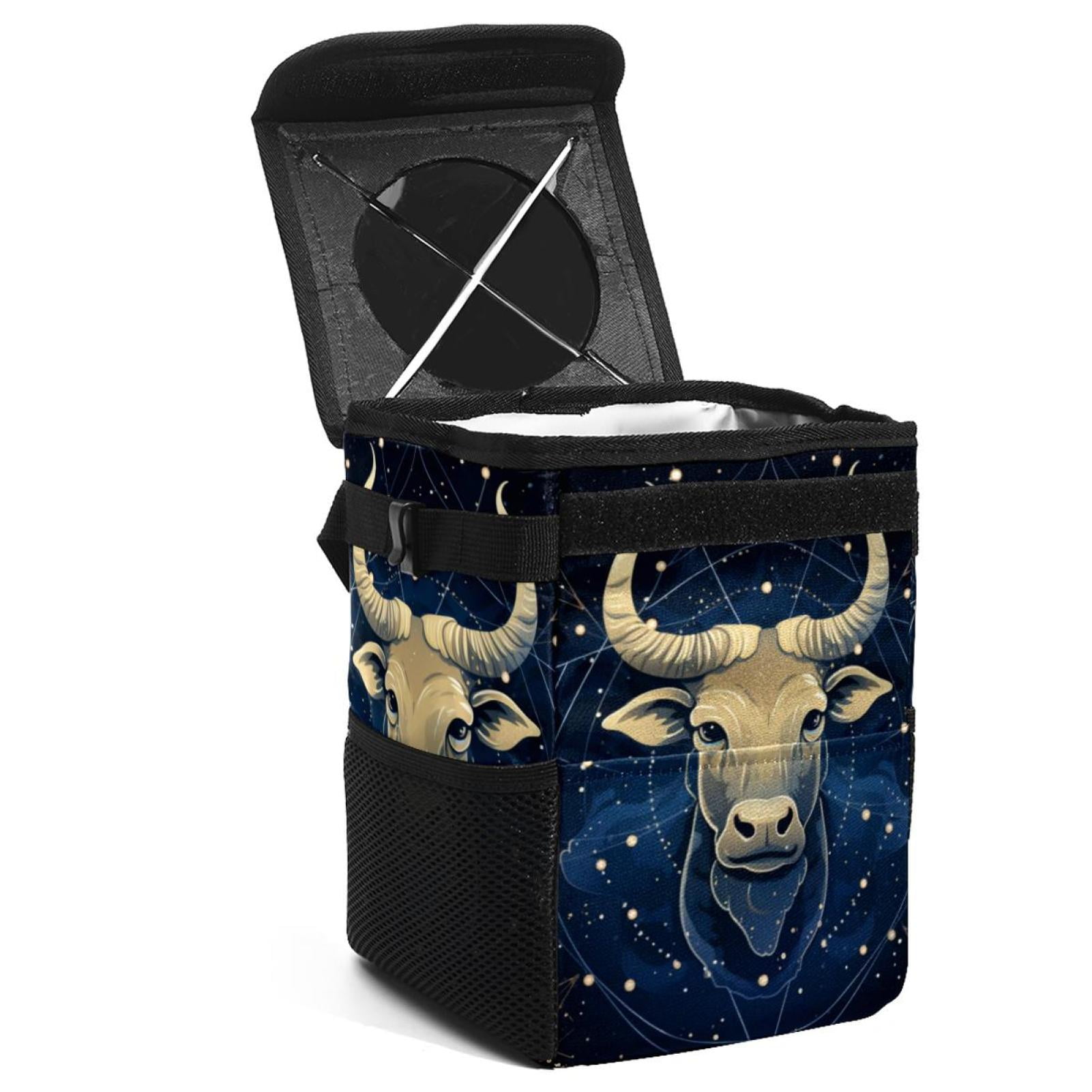 Taurus Constellation Foldable Car Trash Can with Lid and Leak-Proof ...
