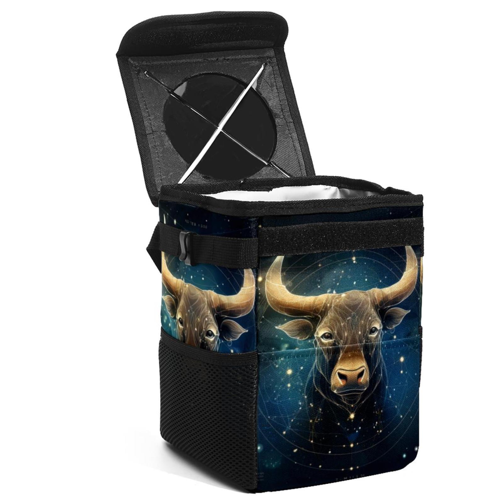 Taurus Constellation Foldable Mini Trash Can for Car with Lid, Leak ...