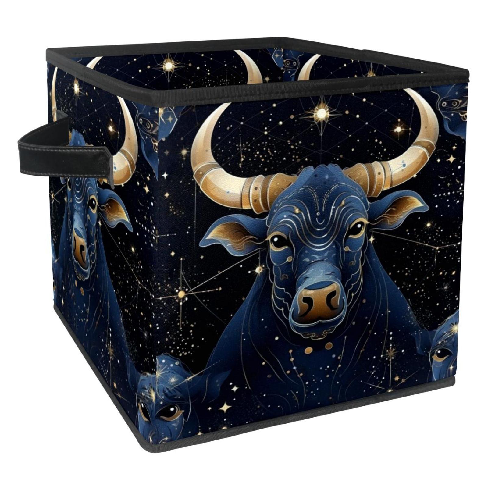 Taurus Constellation Foldable Storage Baskets with Handle, 10.8"x10.5 ...