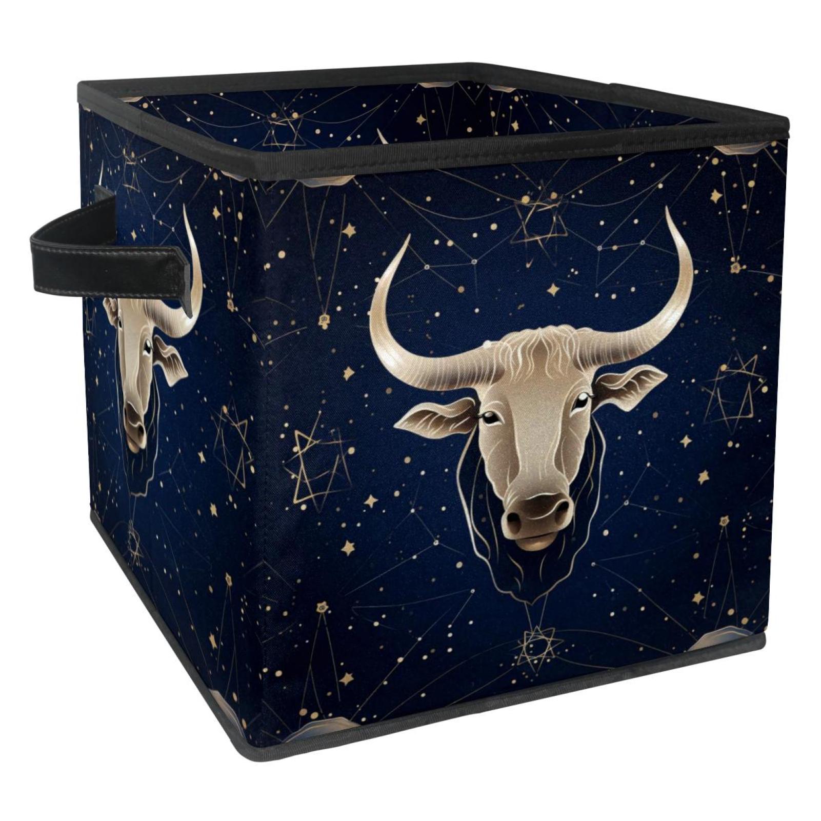 Taurus Constellation Foldable Storage Baskets with Handle, 10.8"x10.5 ...