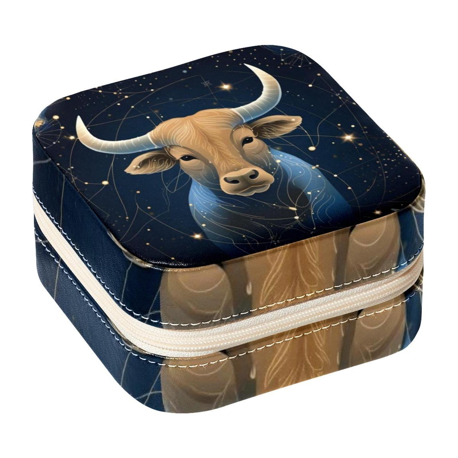 Taurus Constellation Square Travel Jewelry Box Earring Necklace ...