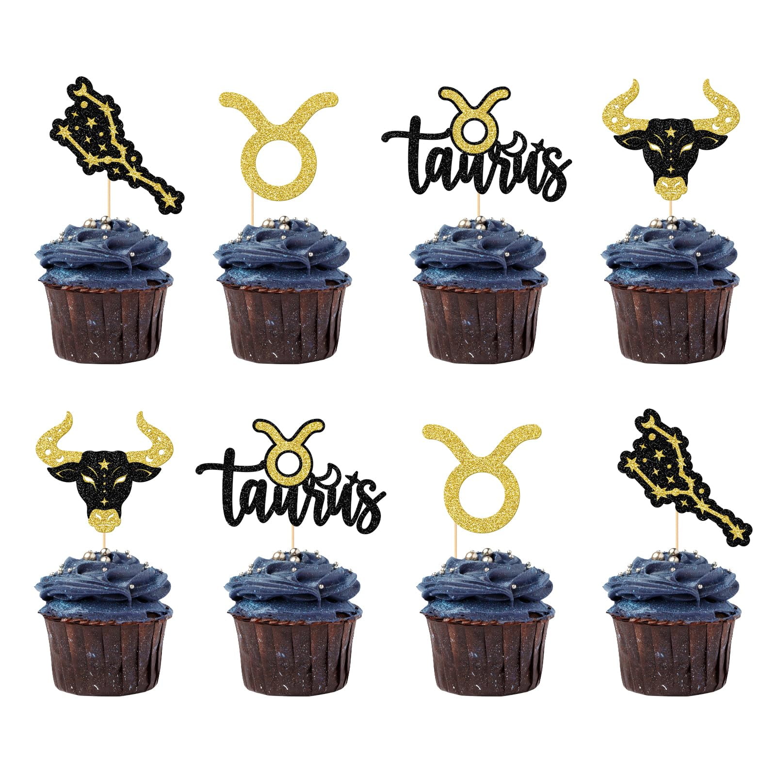 Taurus Cupcake Toppers, TWE5 24PCS Taurus Birthday Cupcake Toppers ...