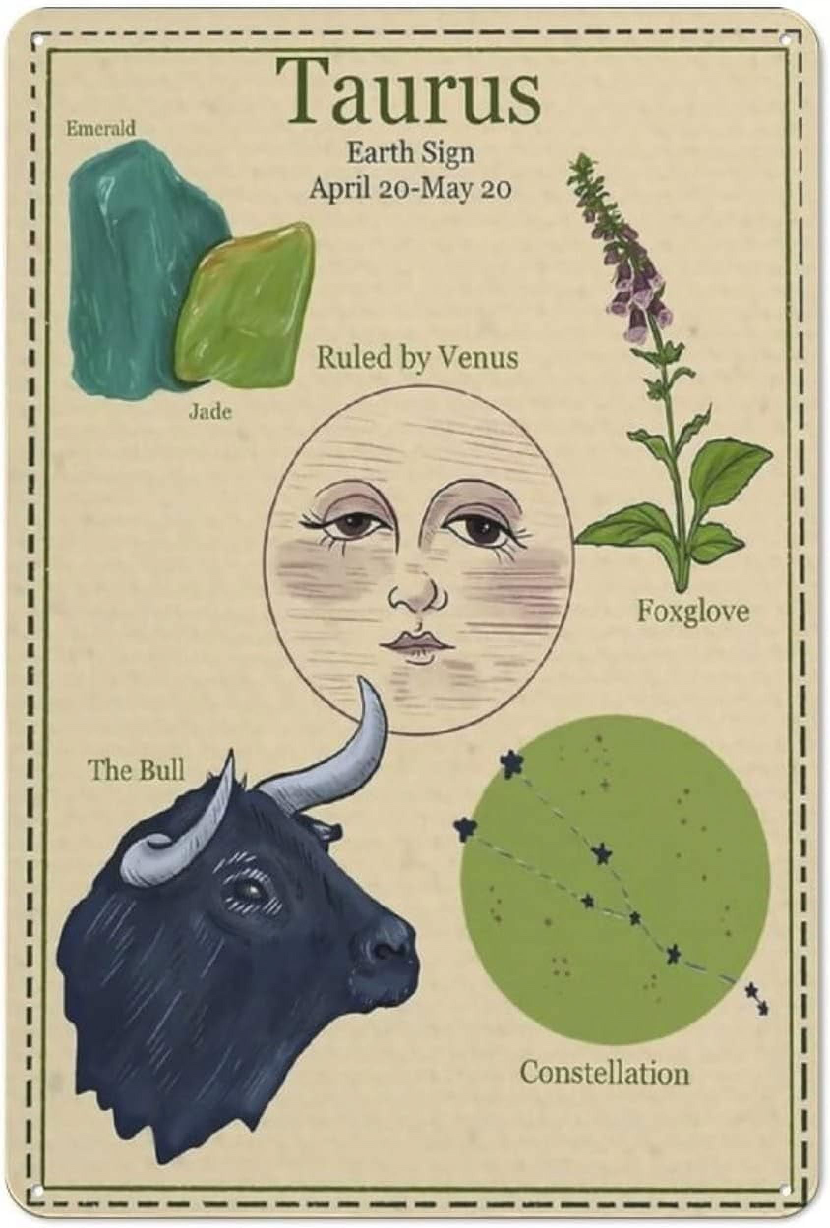 Taurus Earth Sign, Ruled by Venus, Taurus Knowledge Poster, All About ...