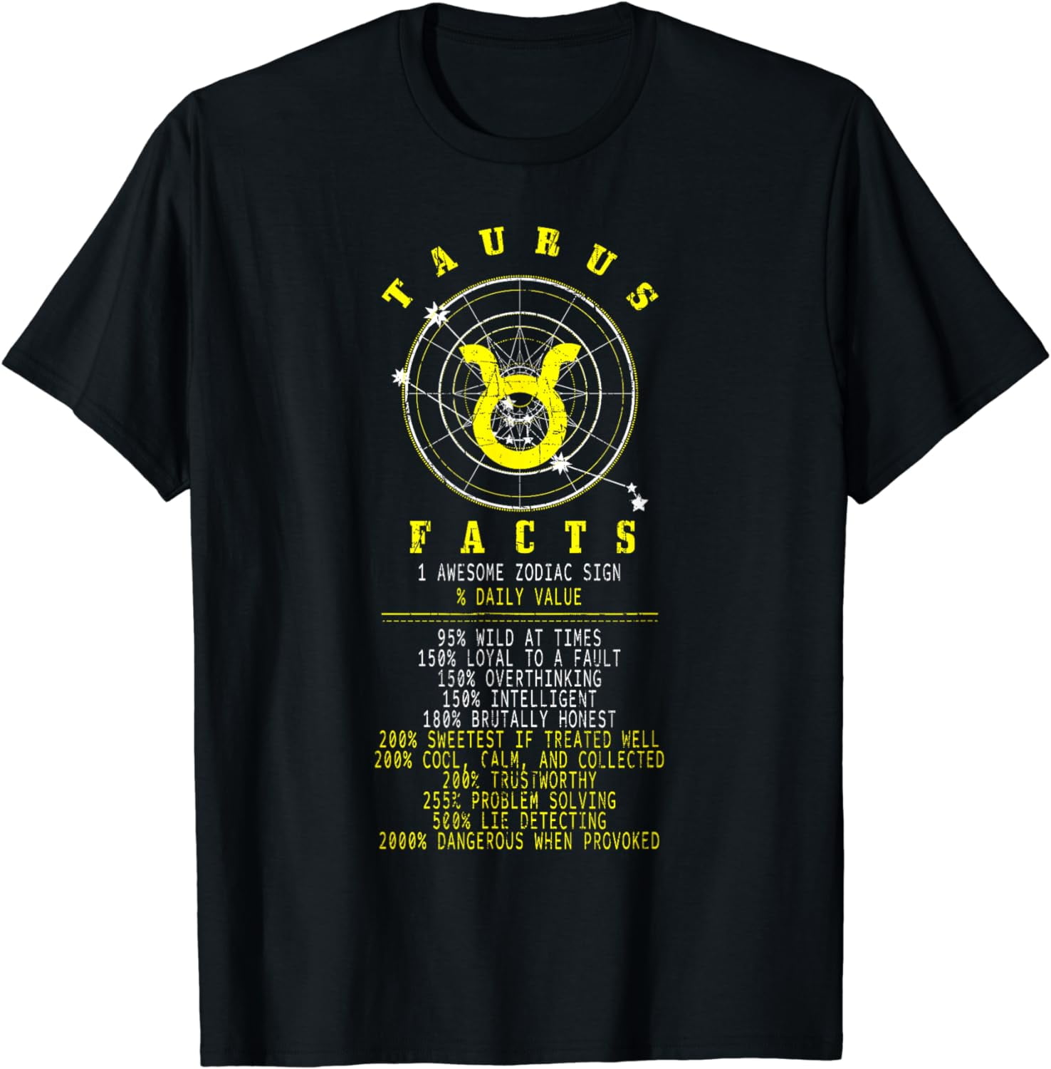 Taurus Facts Awesome Zodiac Sign Horoscope Symbol Astrology T-Shirt ...