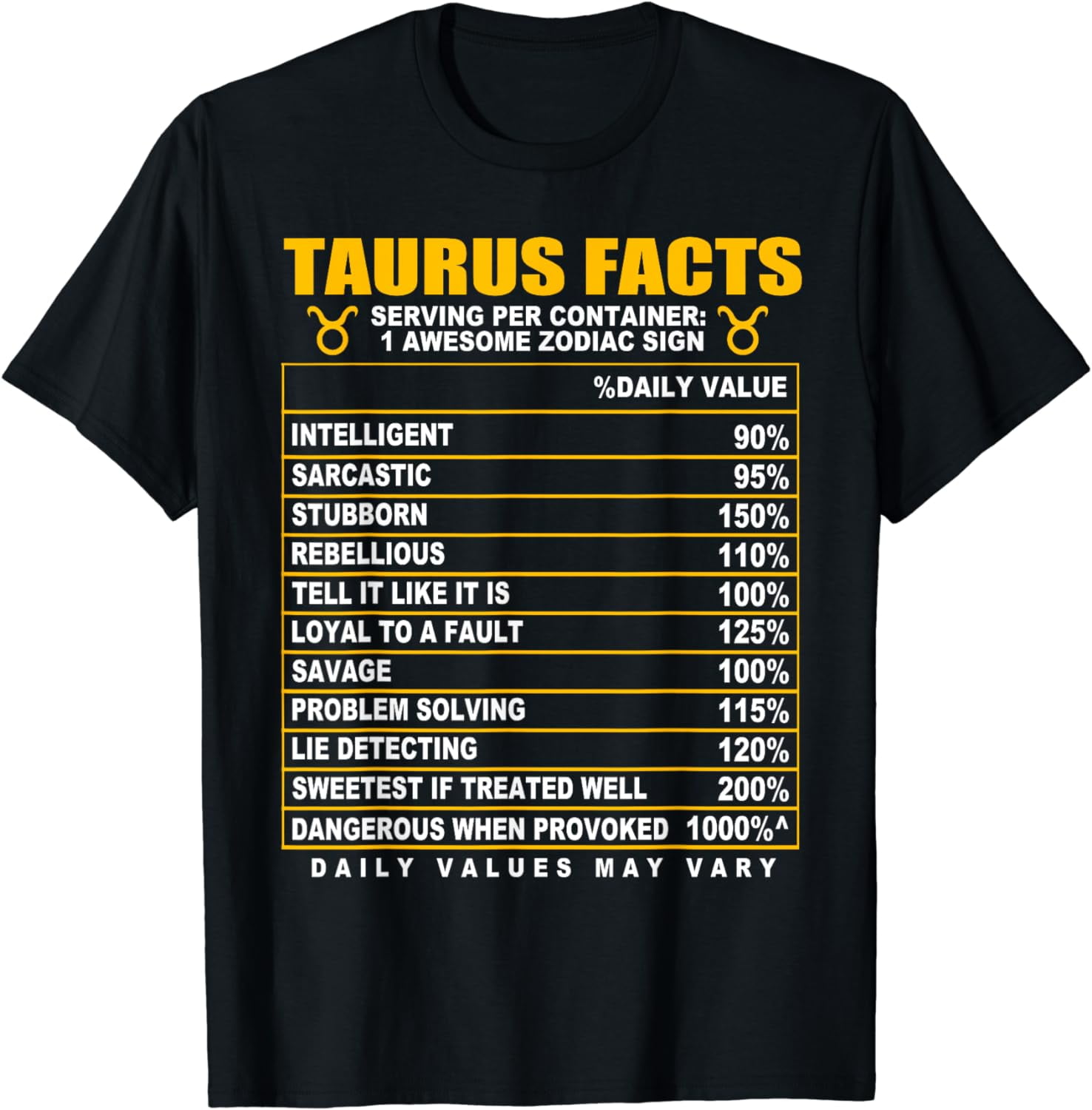 Taurus Facts T-Shirt - Walmart.com