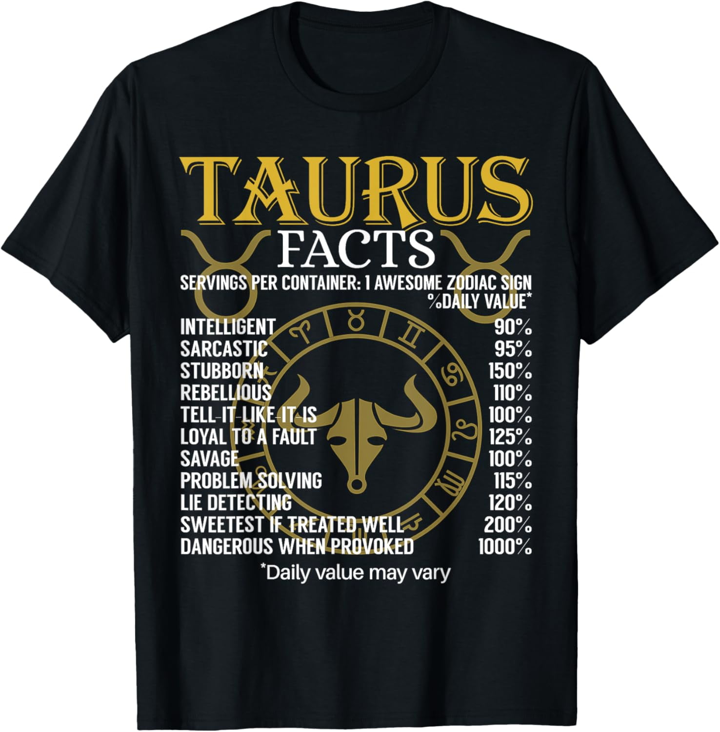 Taurus Facts Zodiac Sign T-Shirt T-ShirtBrand clothing, men and women ...