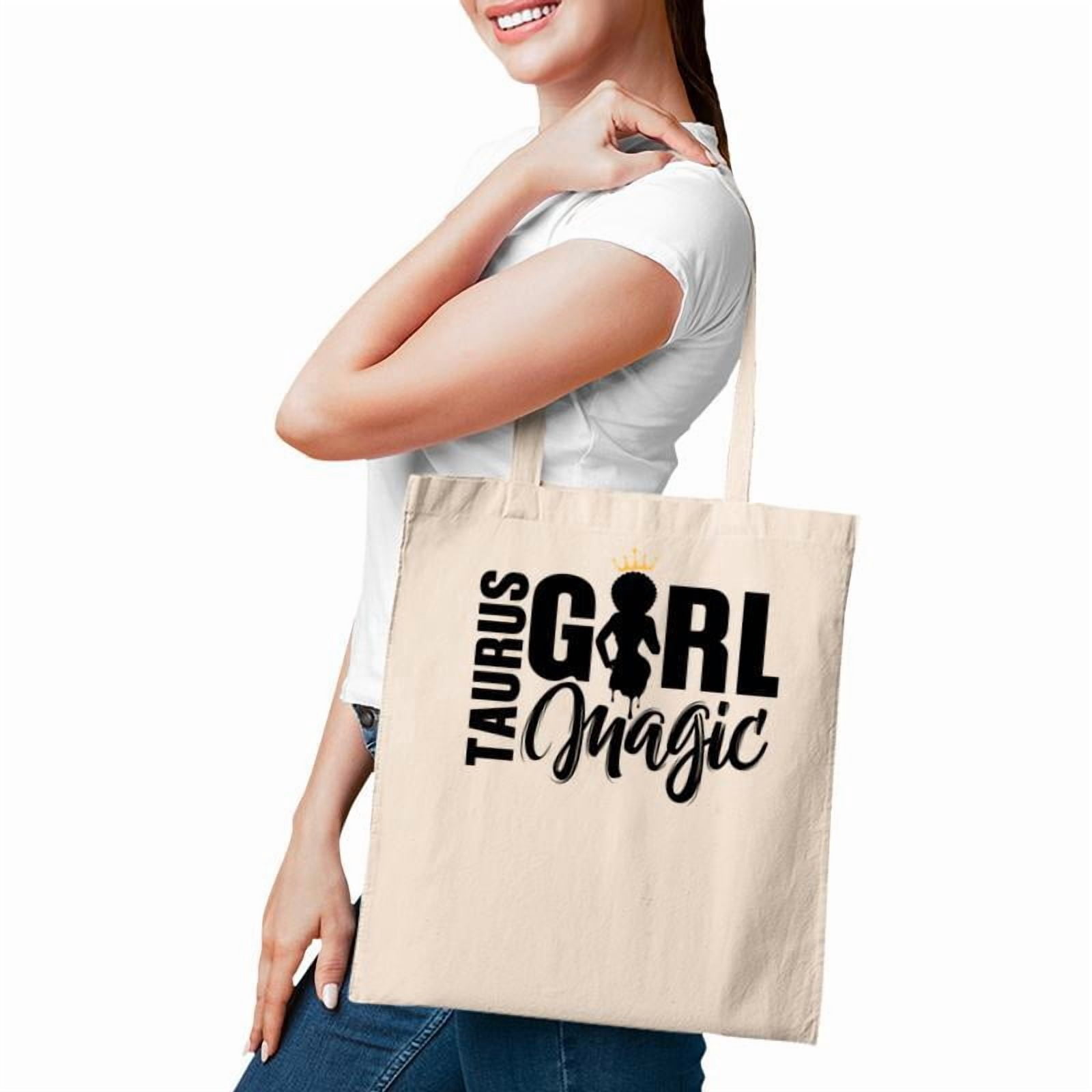 Taurus Funny Magic Girl With Curly Hair Girl Design Tote Bag - Walmart.com