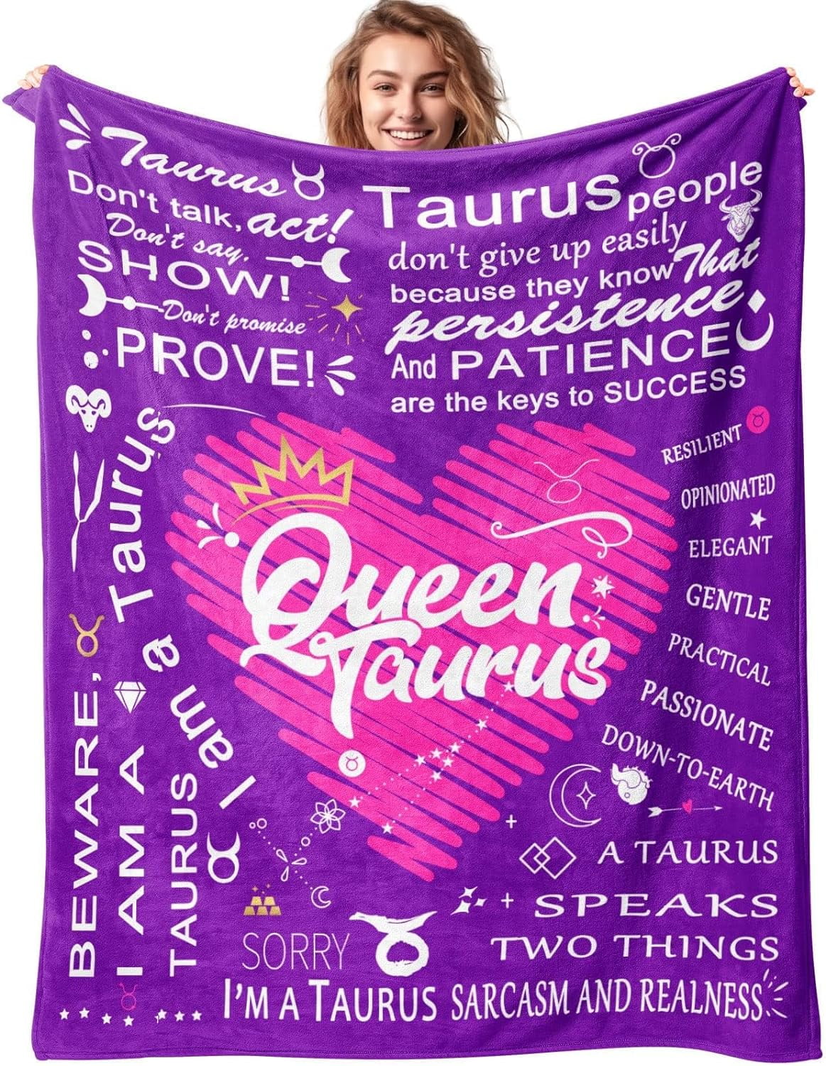 Taurus Gifts for Women - Taurus Zodiac Throw Blanket 50"x60", Ideal May ...