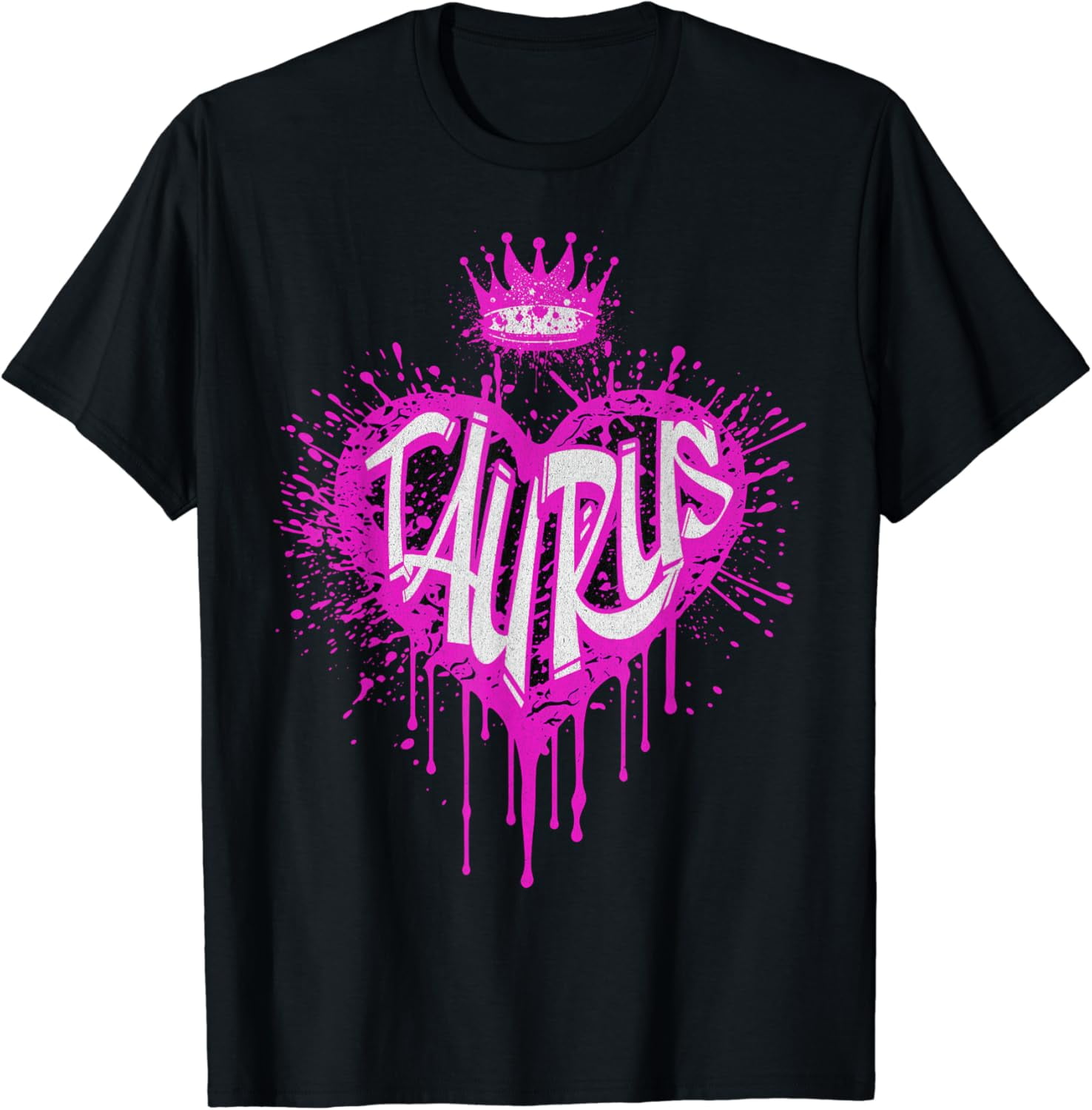 Taurus Graffiti Airbrush Heart Zodiac Astrology Sign T-Shirt - Walmart.com
