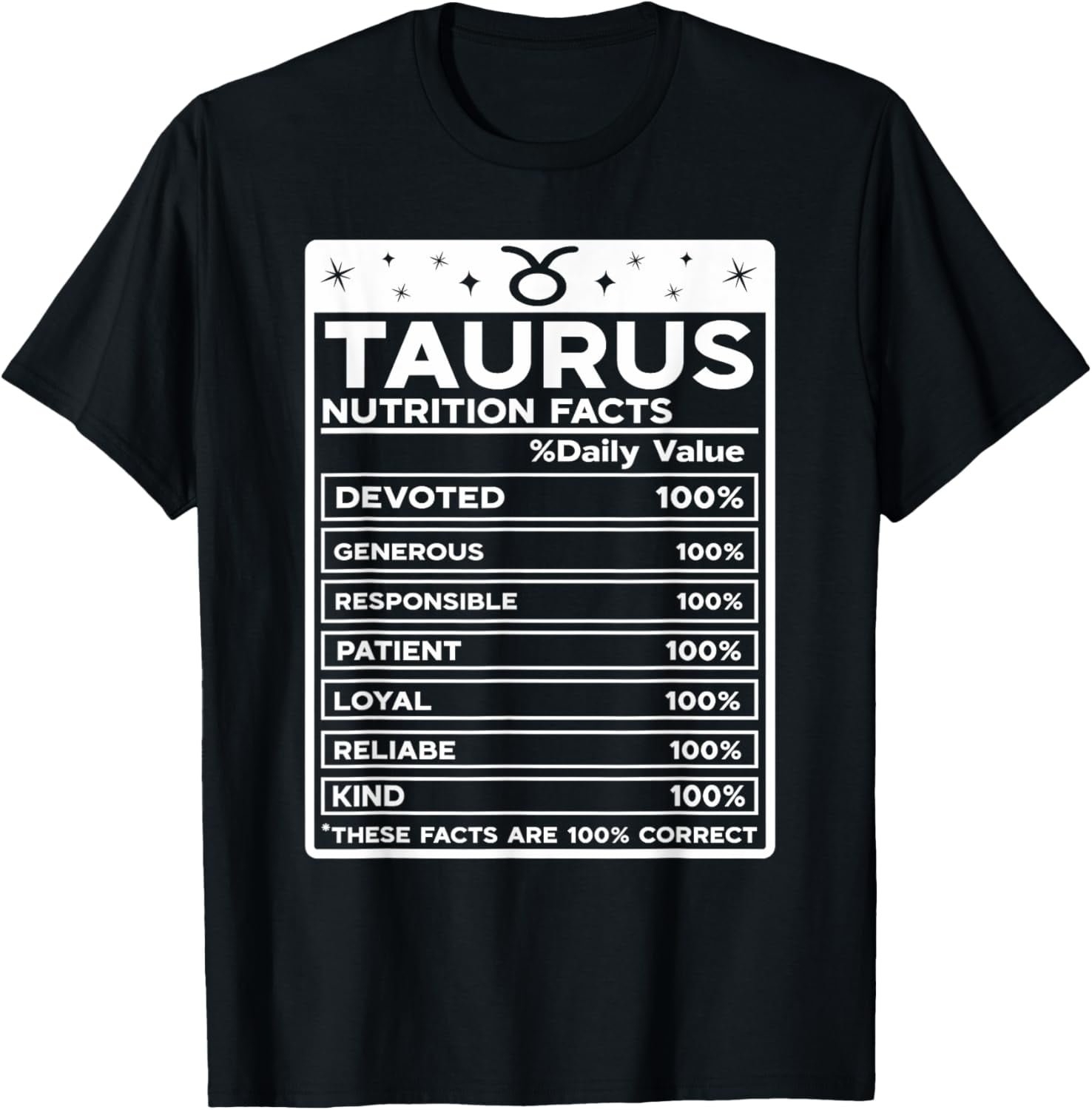 Taurus Nutritional Style Zodiac Design, Taurus T-Shirt - Walmart.com