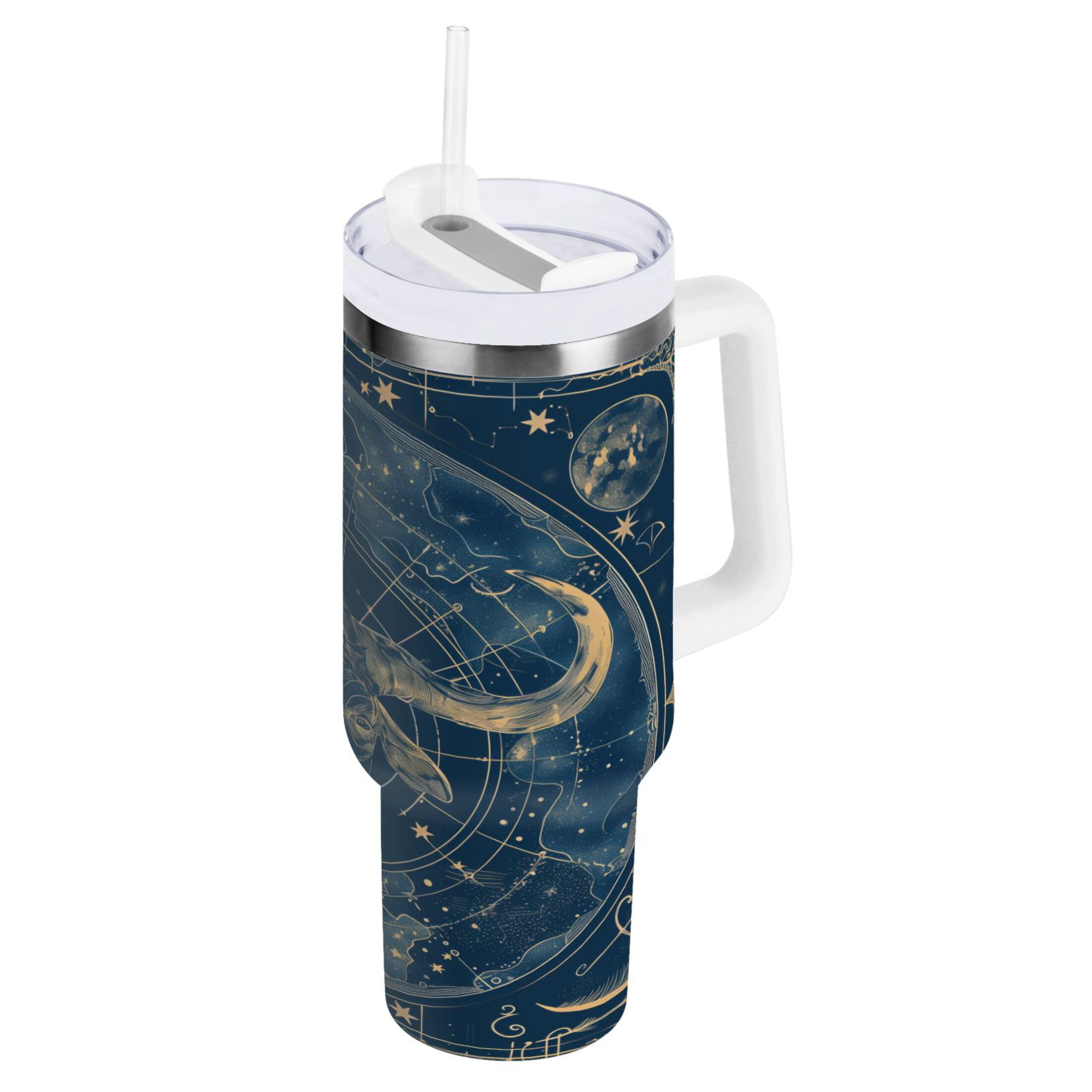 Taurus Of Zodiac Tumbler with Handle and Straw Lid 30 oz Insulated ...