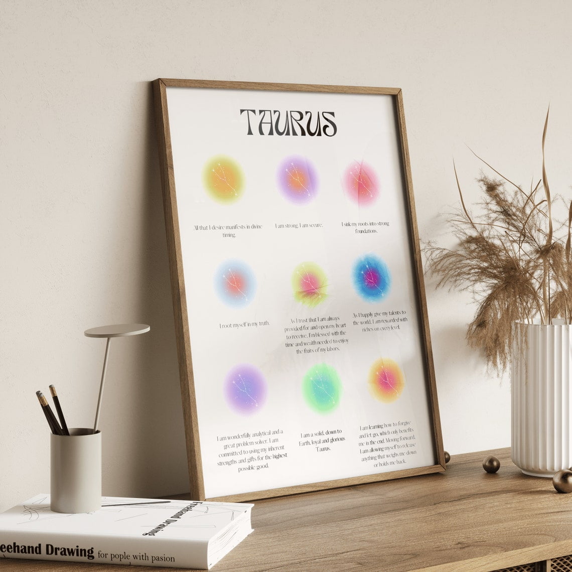 Taurus Poster ~ Taurus Gifts ~ Taurus Zodiac Print ~ Taurus Birthday Gifts ~ Taurus Affirmation ...