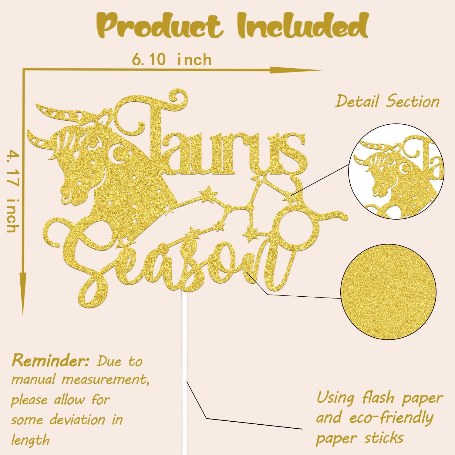 Taurus Season Cake AJH3 Topper，Taurus Birthday Party Decoration,Big ...