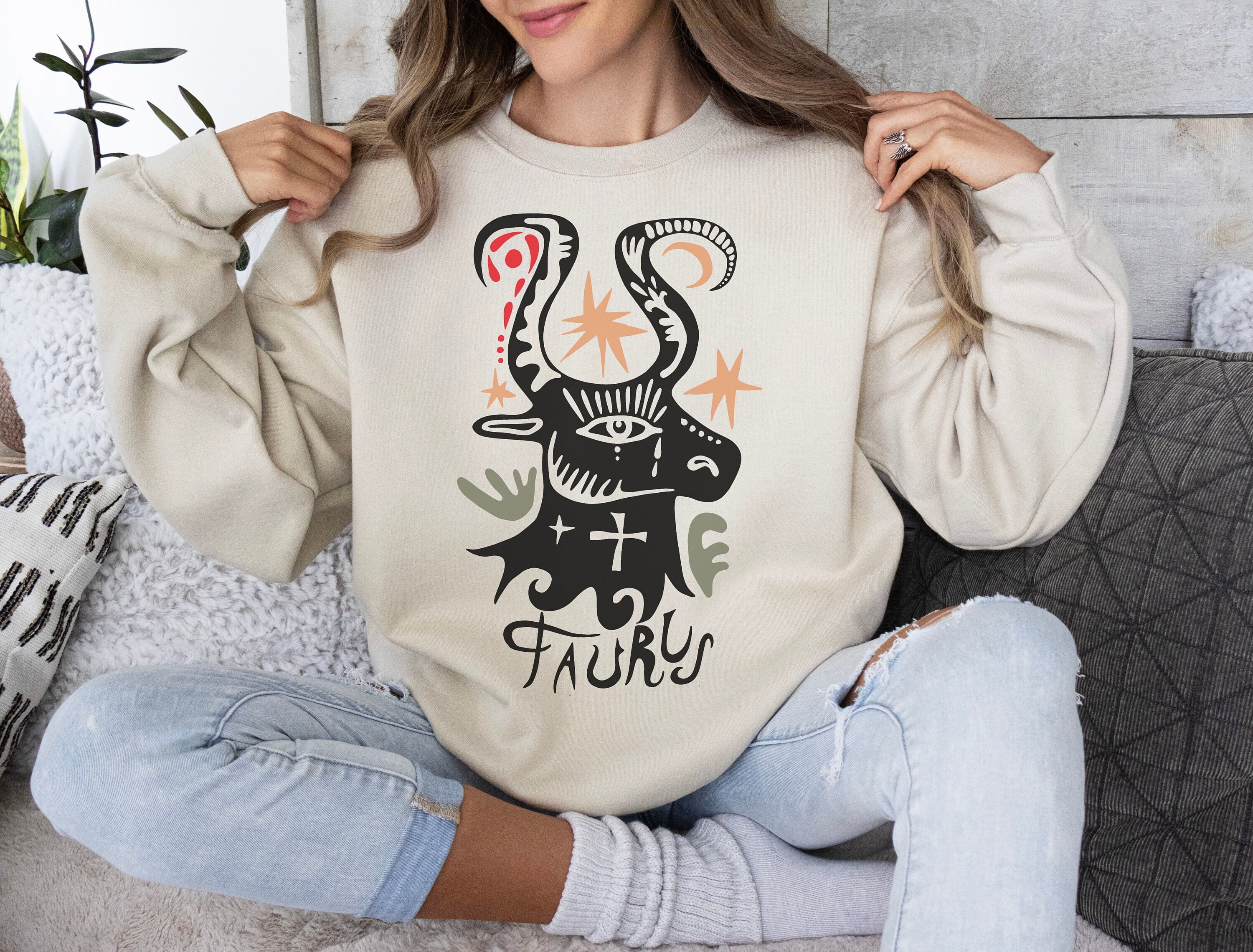 Taurus T-Shirt Zodiac Astrology T-Shirt Taurus Bull Shirt Eclectic Boho ...