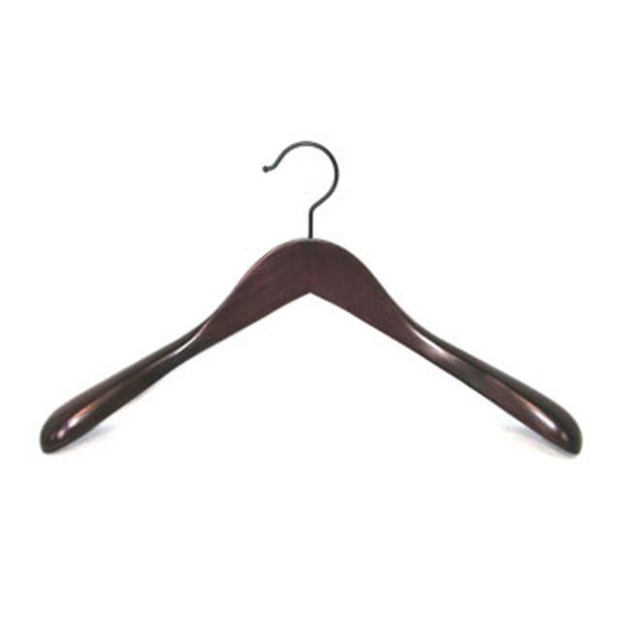 Taurus Wide Shoulder Mahogany Coat Hanger - Case of 12 Clothes Hangers ...