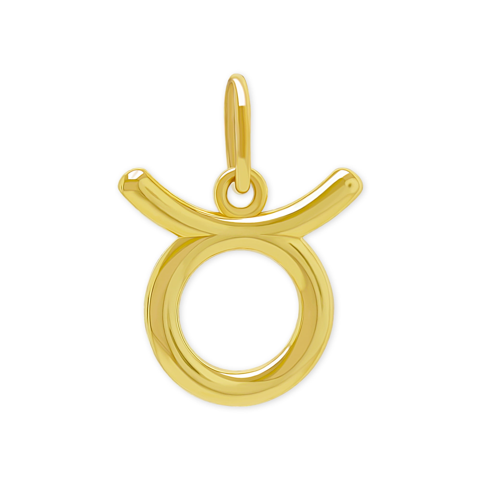 Taurus Zodiac Charm Pendant - 10 Karat Soild Gold - Astrology Pendant ...
