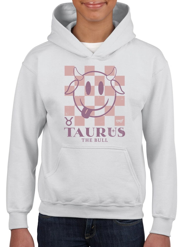 Taurus Zodiac Graphic - Bull Symbol Retro Design Youth's Hoodie ...