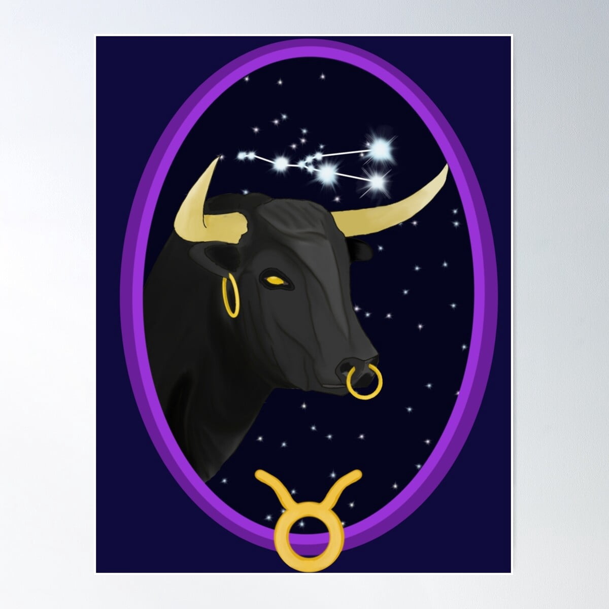 Taurus Zodiac Poster Wall Art, Modern Wall Decor For Living Room ...