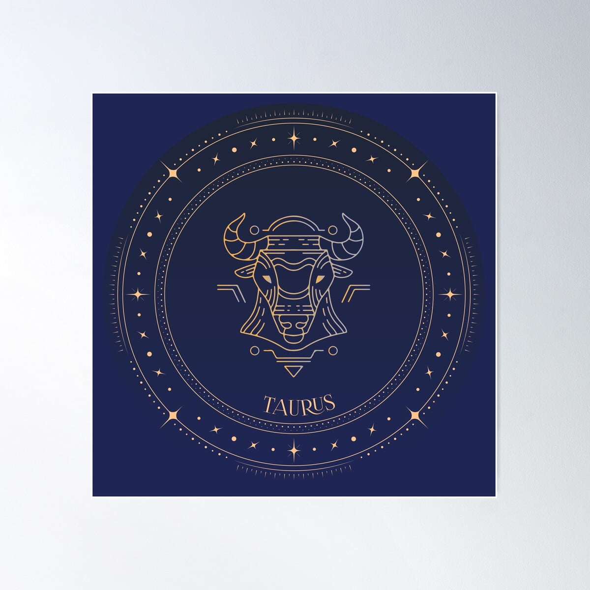 Taurus Zodiac Sign Illustration Poster Wall Art, Modern Wall Decor For ...