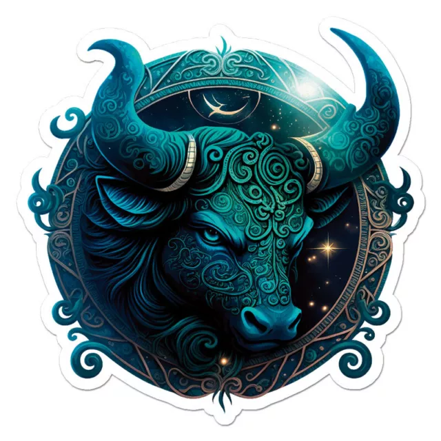 Taurus Zodiac Sign Sticker Indoor Outdoor Phone Decal Water Bottle ...