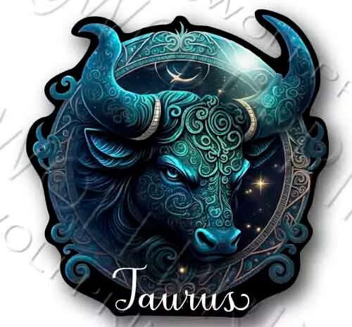 Taurus Zodiac Sign Sticker Phone Decal Water Bottle Stickers Car Decals ...