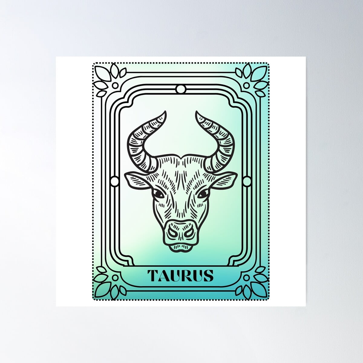 Taurus Zodiac Tarot Card Poster Wall Art, Modern Wall Decor For Living ...