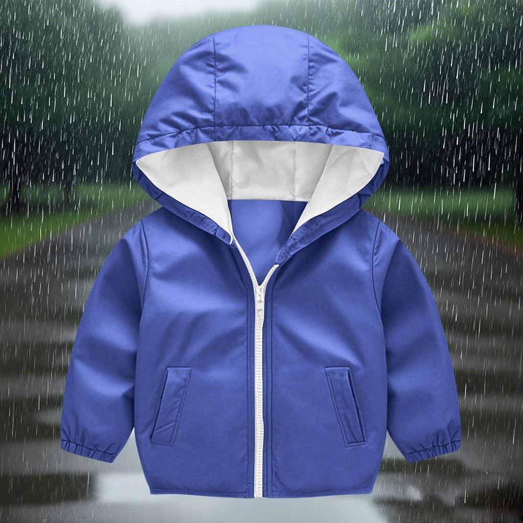 Tauxra Girls' Rain Jackets Boys and Girls Waterproof Outwear with Hood ...