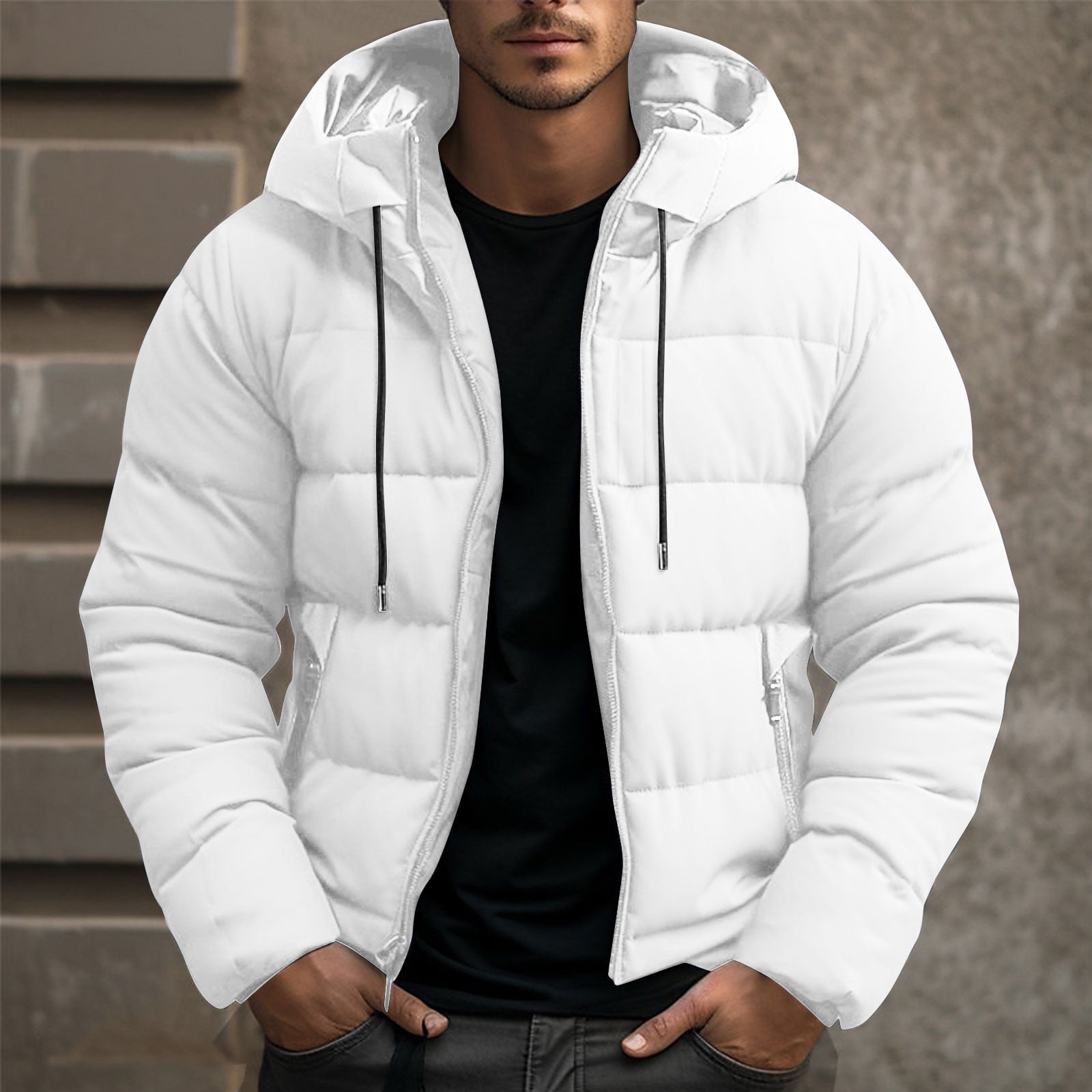 Tauxra Jackets for Men Fashion,Jacket for Men,Solid Color Thick Long ...