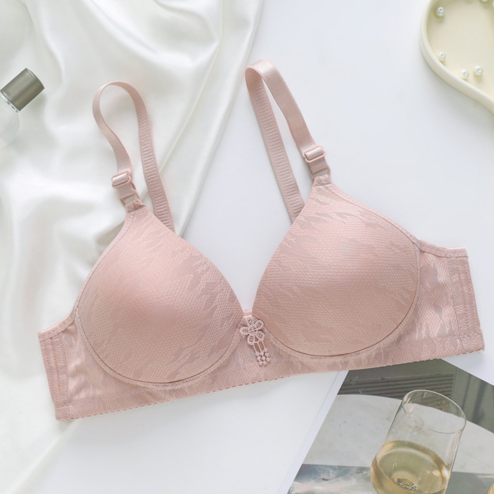 Tauxra Women Bra,Casual Adjustable Wireless Thin with Soft and Feel ...