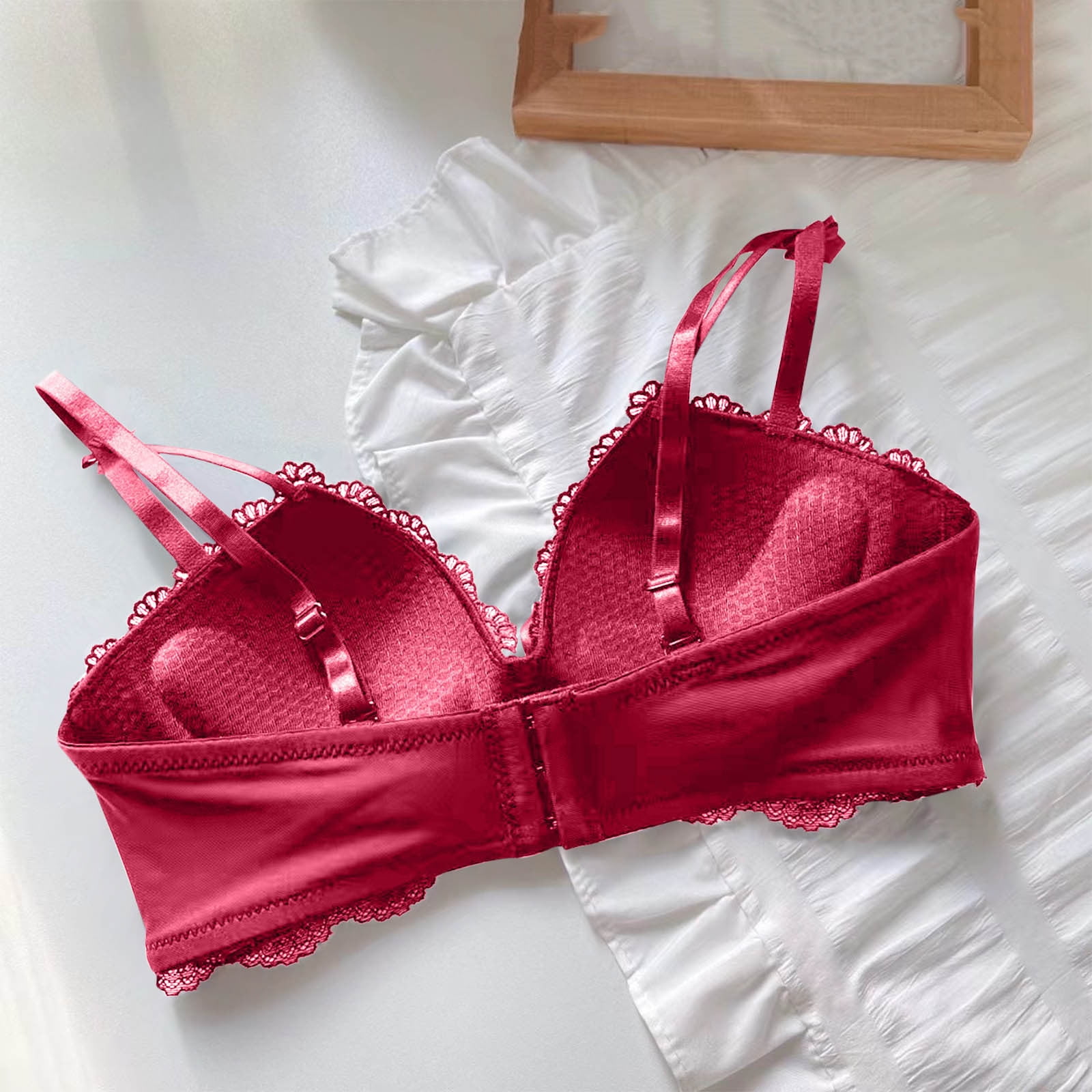Tauxra Women Bra,Casual Embroidery Thin Breathable Back Closure with ...