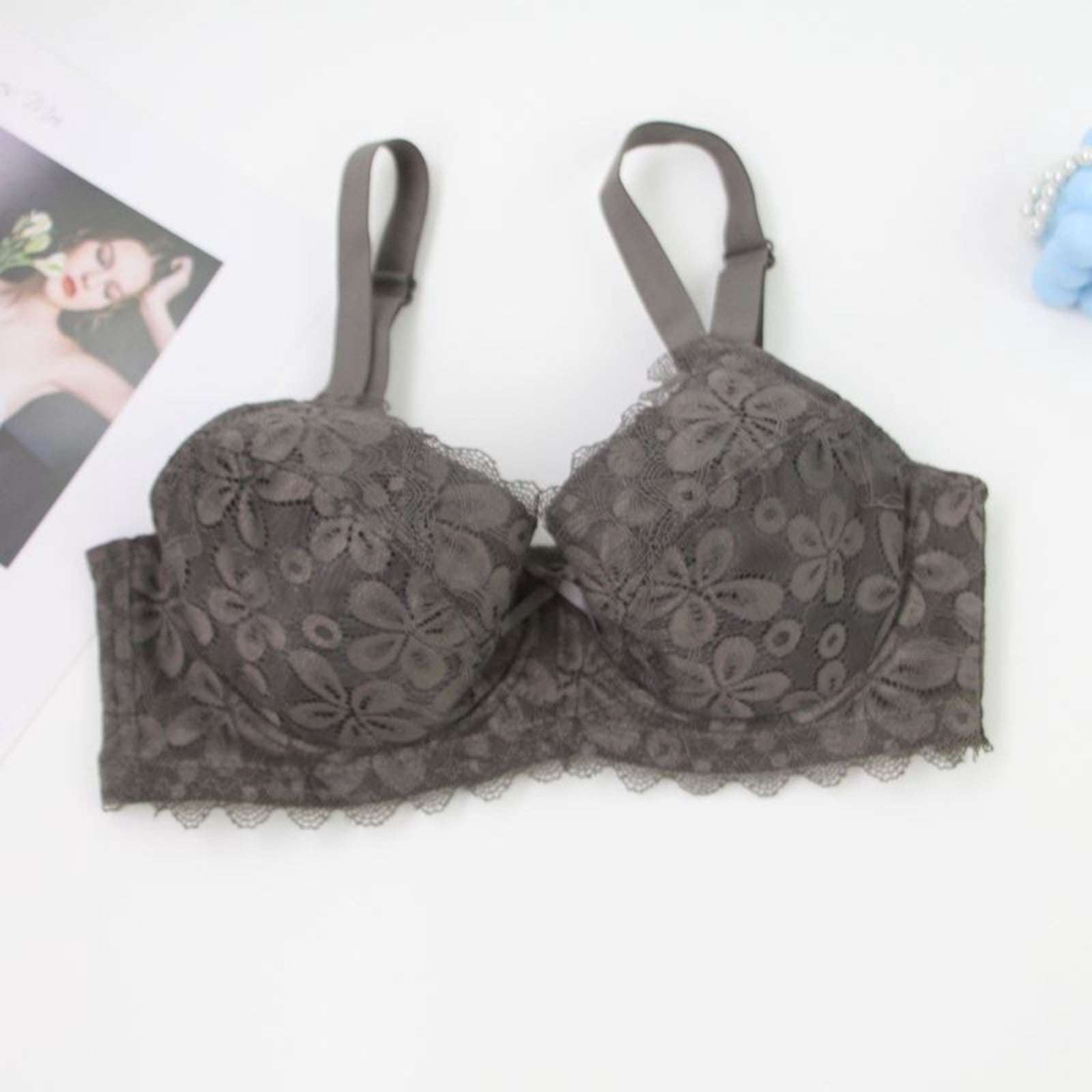 Tauxra Women's Plus Size Bra Casual Lace Thin Bra with Support,Bras for ...