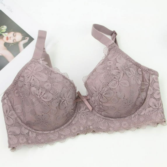 Tauxra Women's Plus Size Bra Casual Lace Thin Bra with Support,Bras for ...