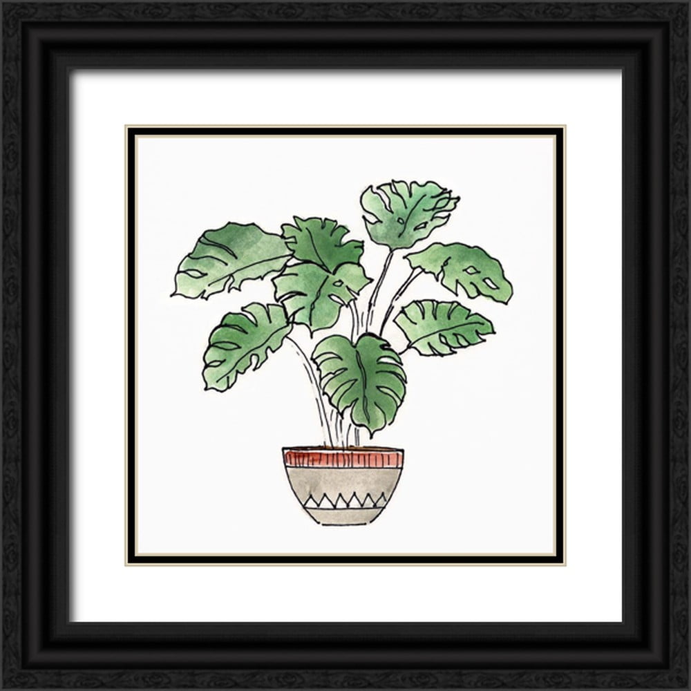 Tava Studios 15x15 Black Ornate Wood Framed with Double Matting Museum ...