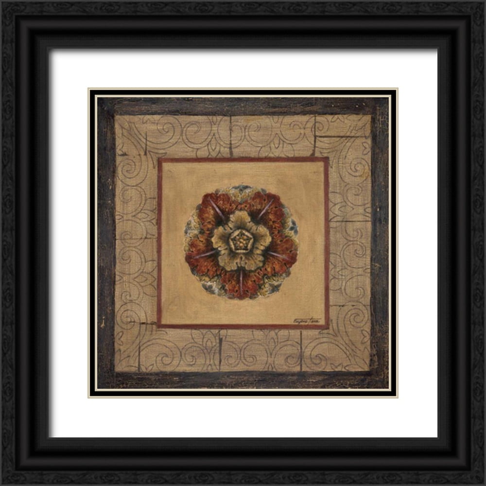 Tava Studios 15x15 Black Ornate Wood Framed with Double Matting Museum Art Print Titled ...