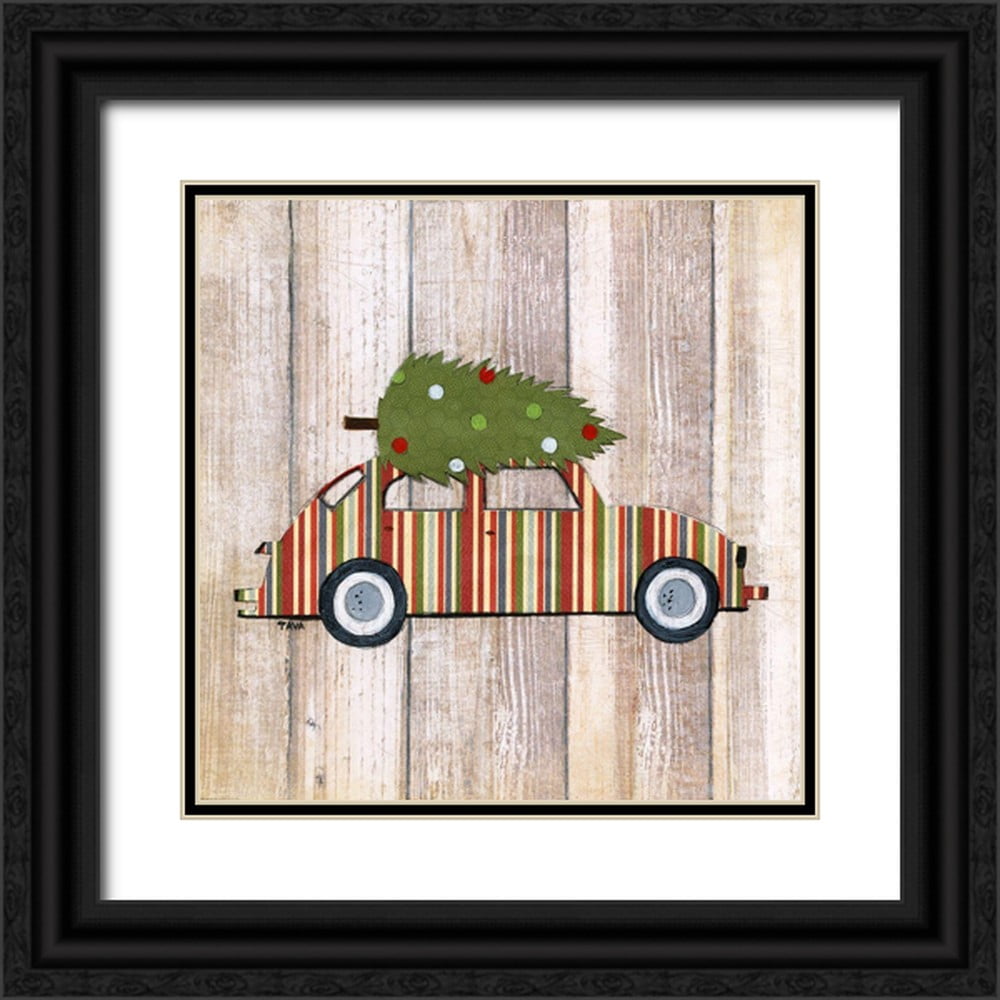 Tava Studios 20x20 Black Ornate Wood Framed with Double Matting Museum ...