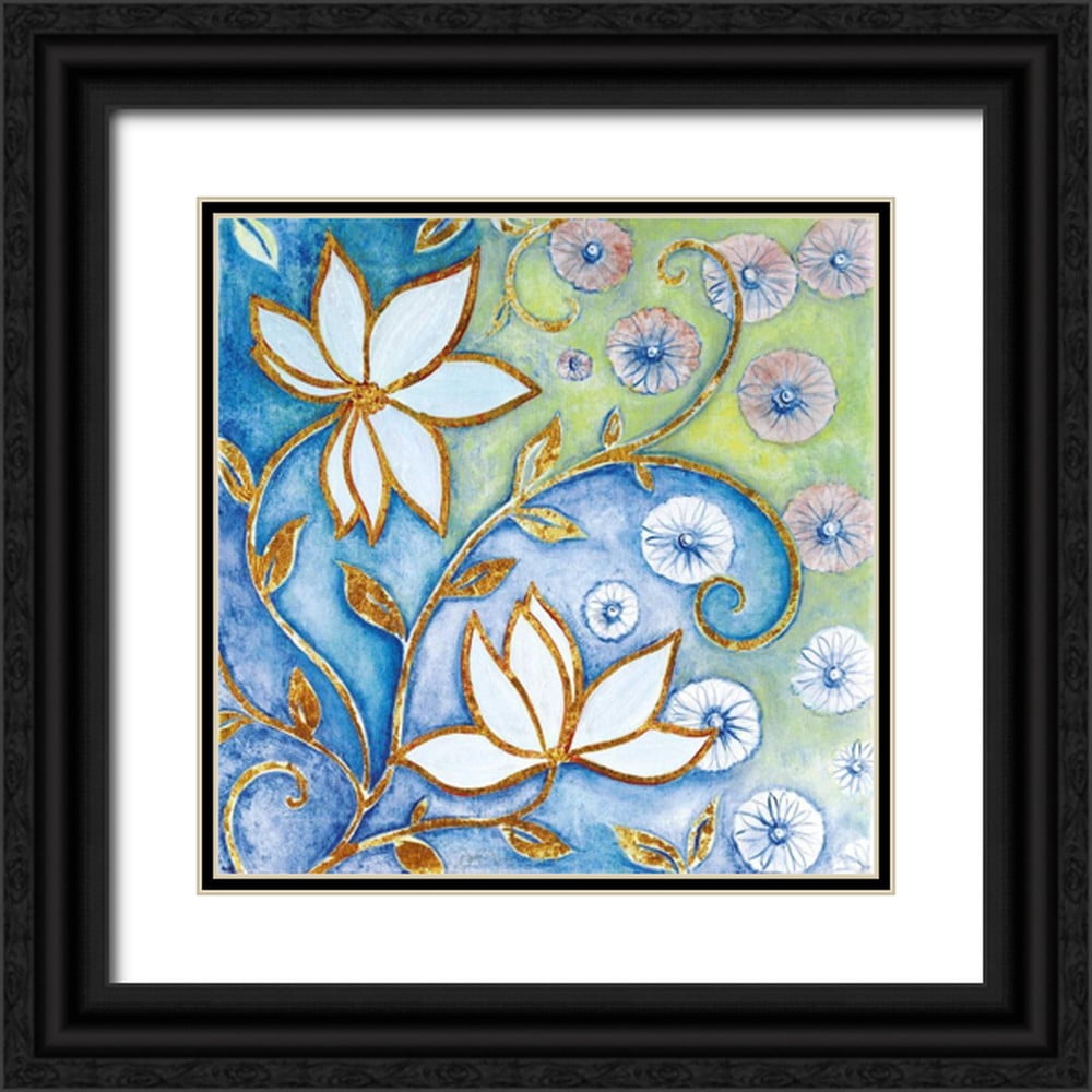Tava Studios 20x20 Black Ornate Wood Framed with Double Matting Museum ...