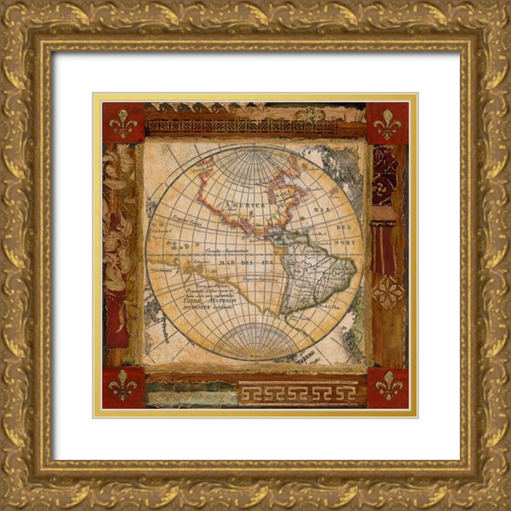 Tava Studios 20x20 Gold Ornate Wood Framed with Double Matting Museum ...