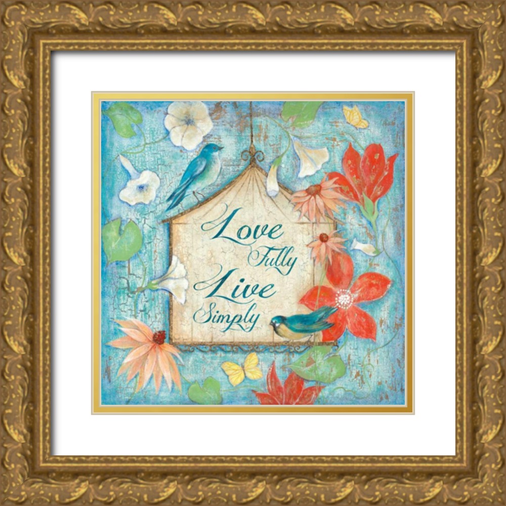 Tava Studios 20x20 Gold Ornate Wood Framed with Double Matting Museum ...