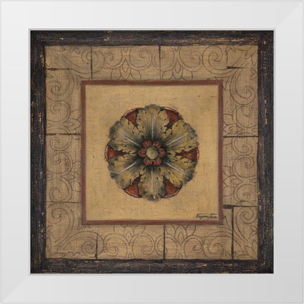 Tava Studios 20x20 White Modern Wood Framed Museum Art Print Titled - Rosette I - Walmart.com