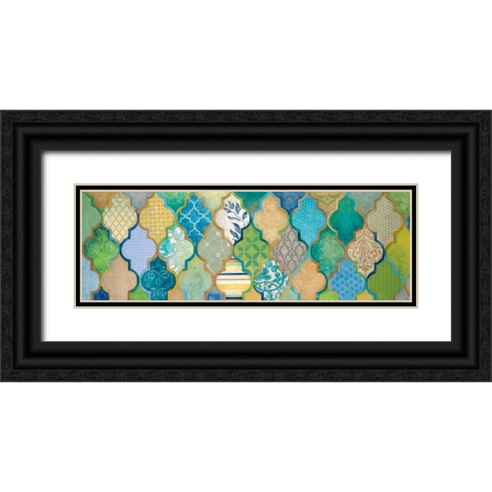 Tava Studios 24x11 Black Ornate Wood Framed with Double Matting Museum ...