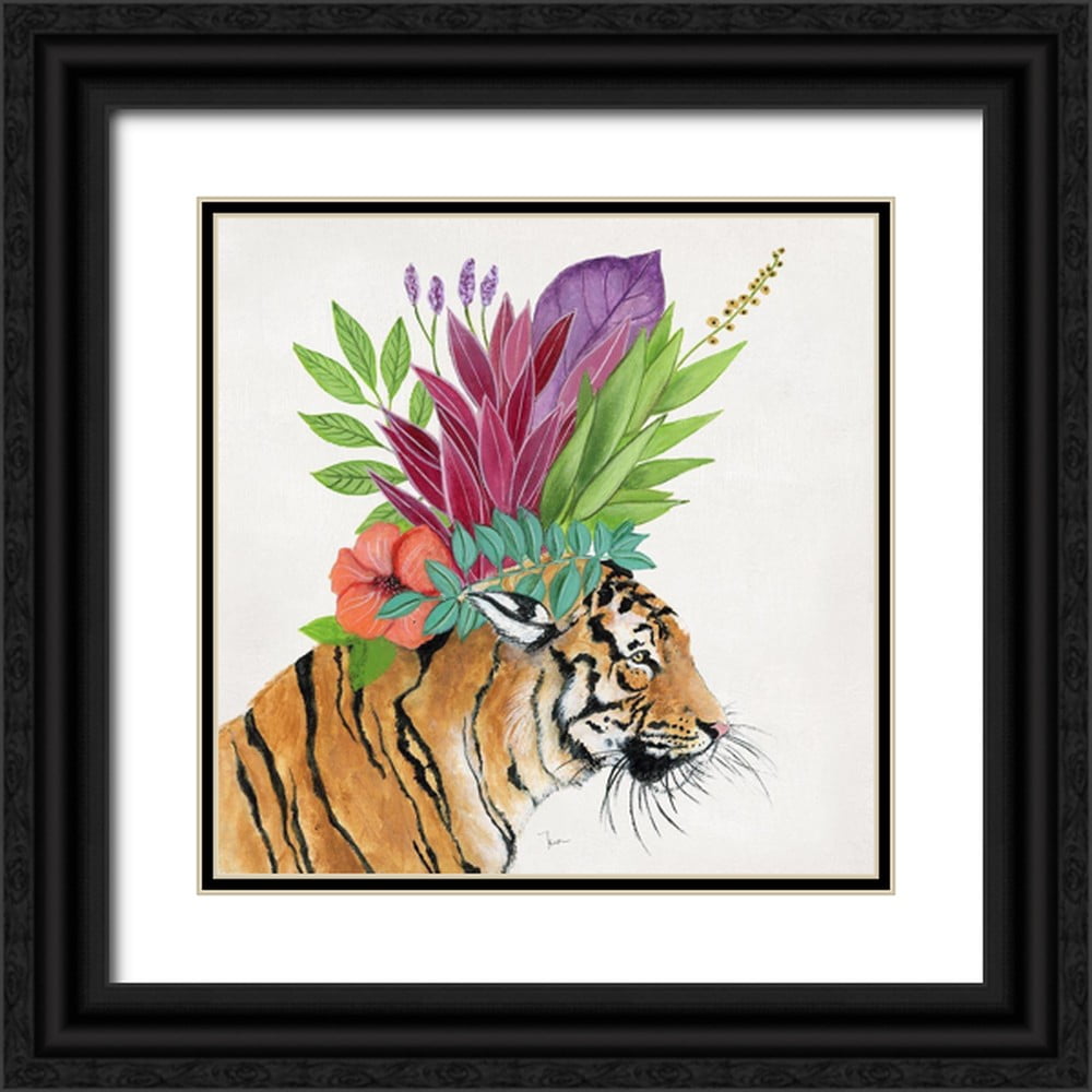 Tava Studios 26x26 Black Ornate Wood Framed with Double Matting Museum ...