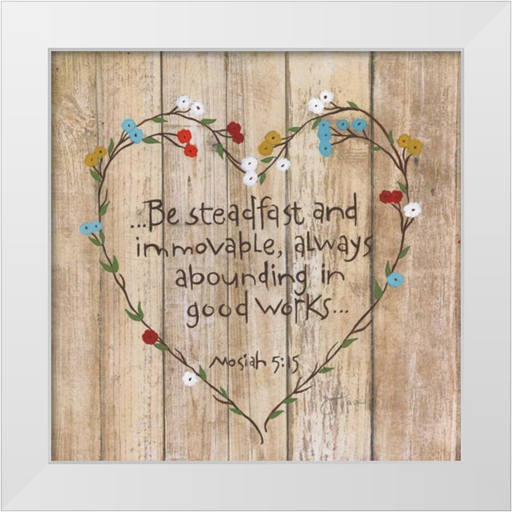 Tava Studios 26x26 White Modern Wood Framed Museum Art Print Titled - Be Steadfast - Walmart.com