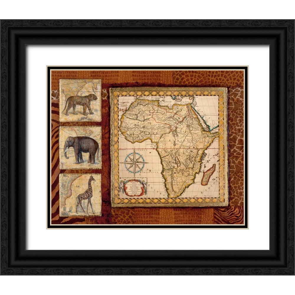 Tava Studios 32x26 Black Ornate Wood Framed with Double Matting Museum ...