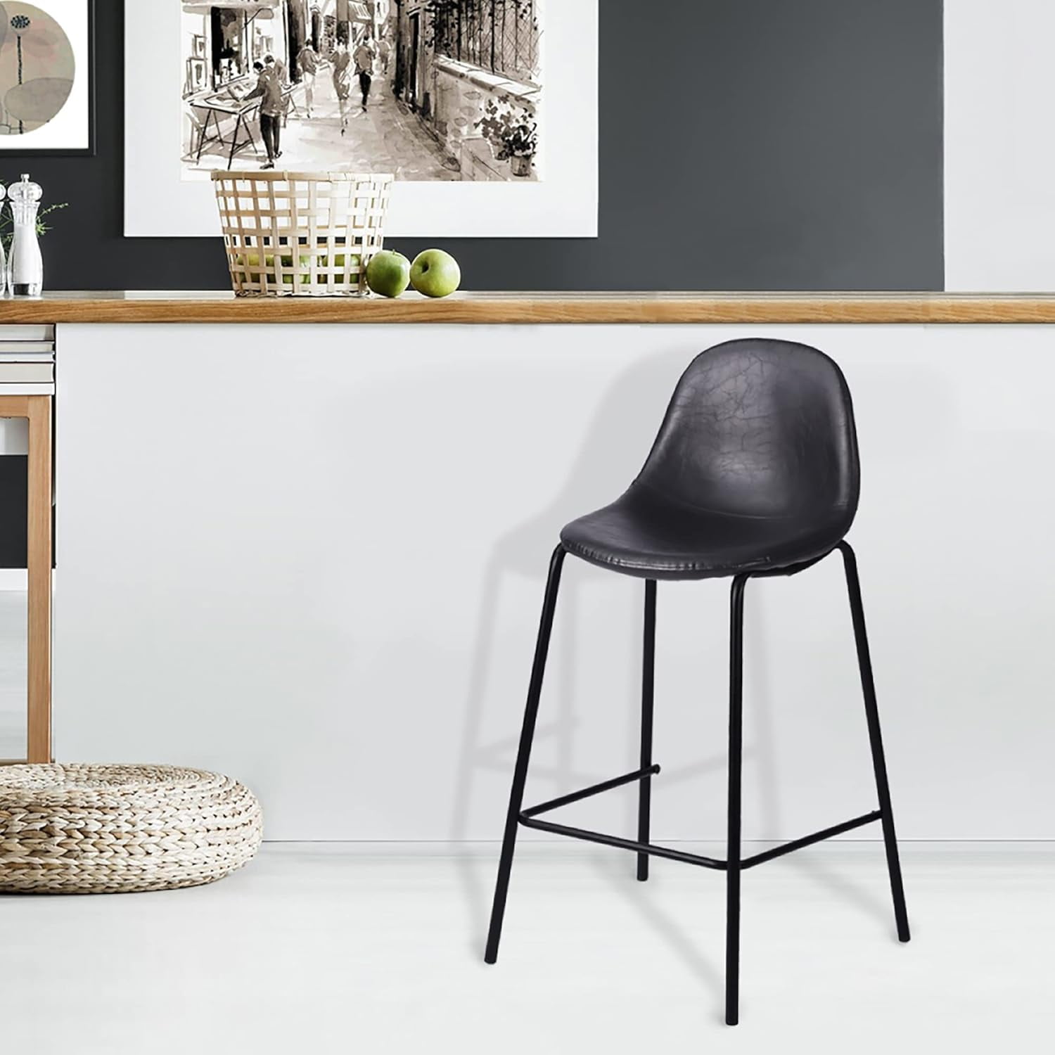 Tave Counter Stools Set of 2, Water and Stain Resistant PU Leather ...