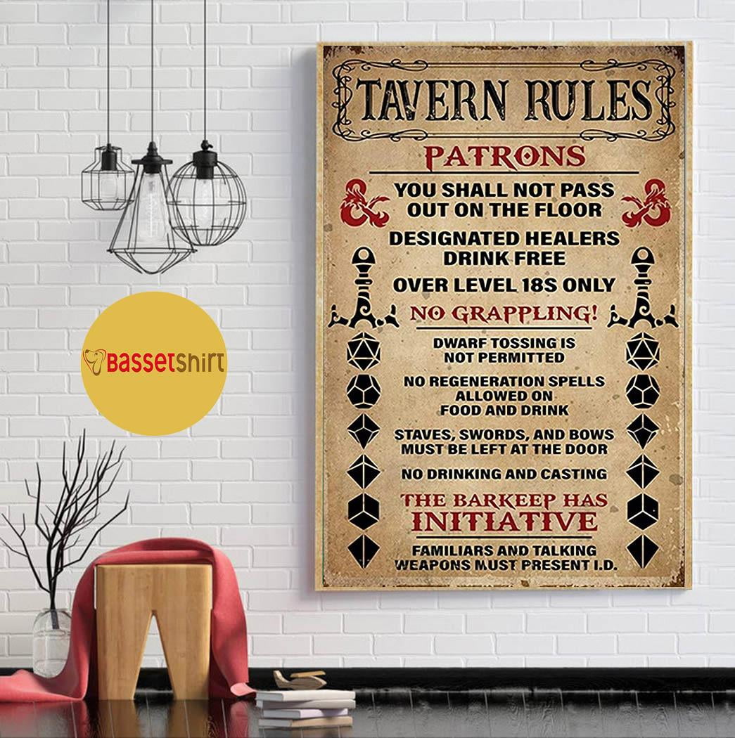 Tavern Rules Patrons poster 16 x 24 Inch Poster - Walmart.com