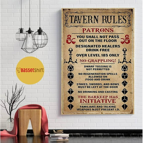 Tavern Rules Patrons poster 16 x 24 Inch Poster - Walmart.com