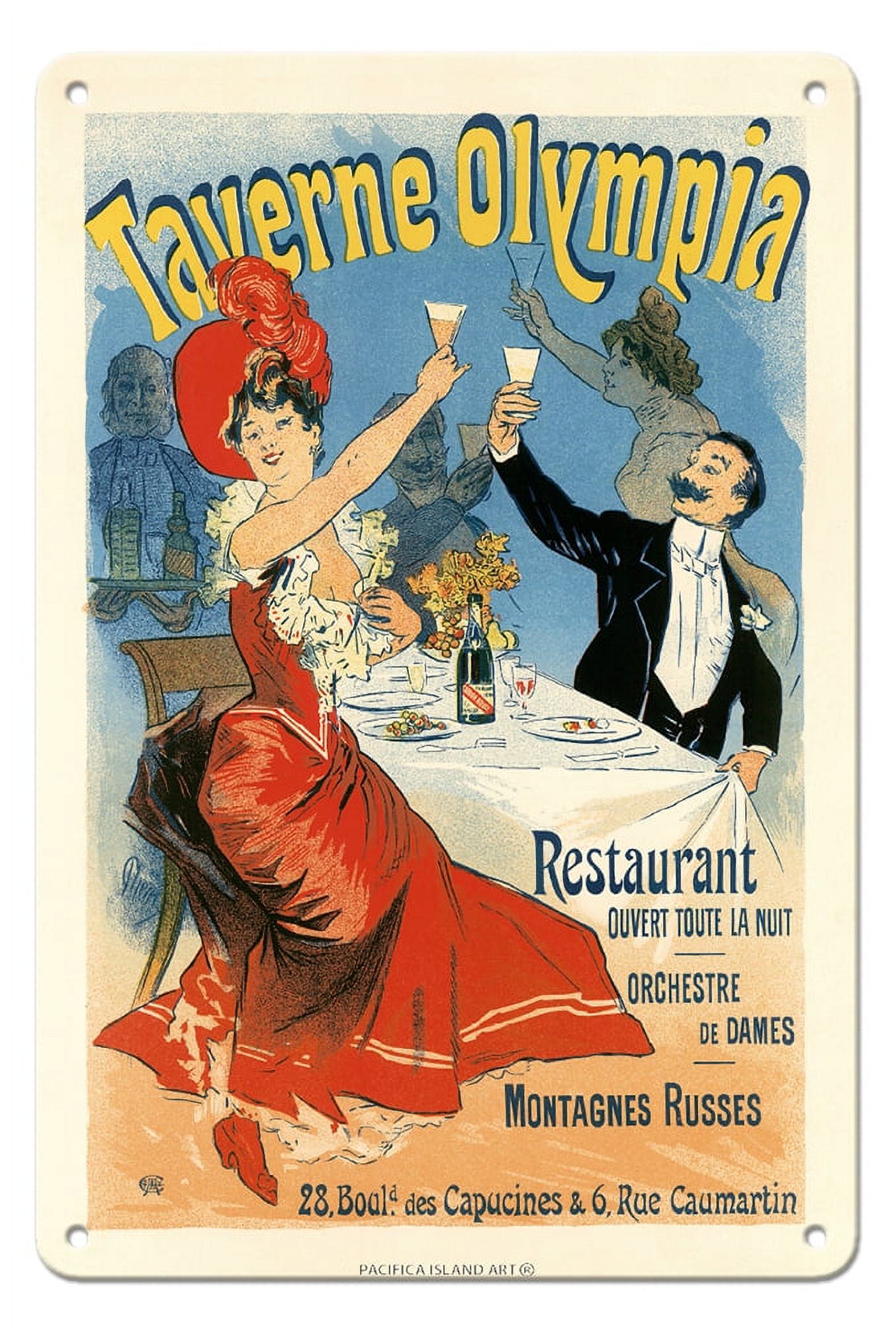 Taverne Olympia Restaurant - Vintage Advertising Poster by Jules Chéret 1899 - 8 x 12 inch ...