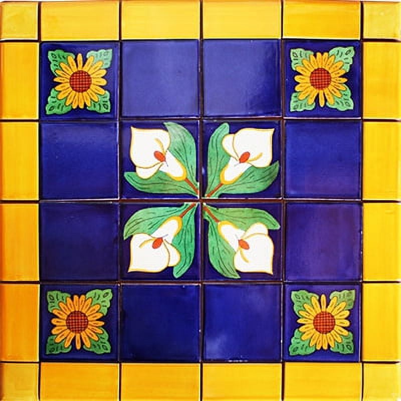 Tavira Mexican Tile Set Backsplash Mural - Walmart.com