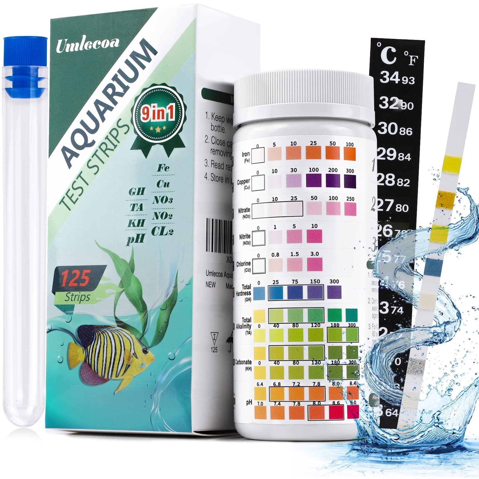 Tawatiler 9 in 1 Aquarium Test Kit, Fast & Accurate Water Testing ...