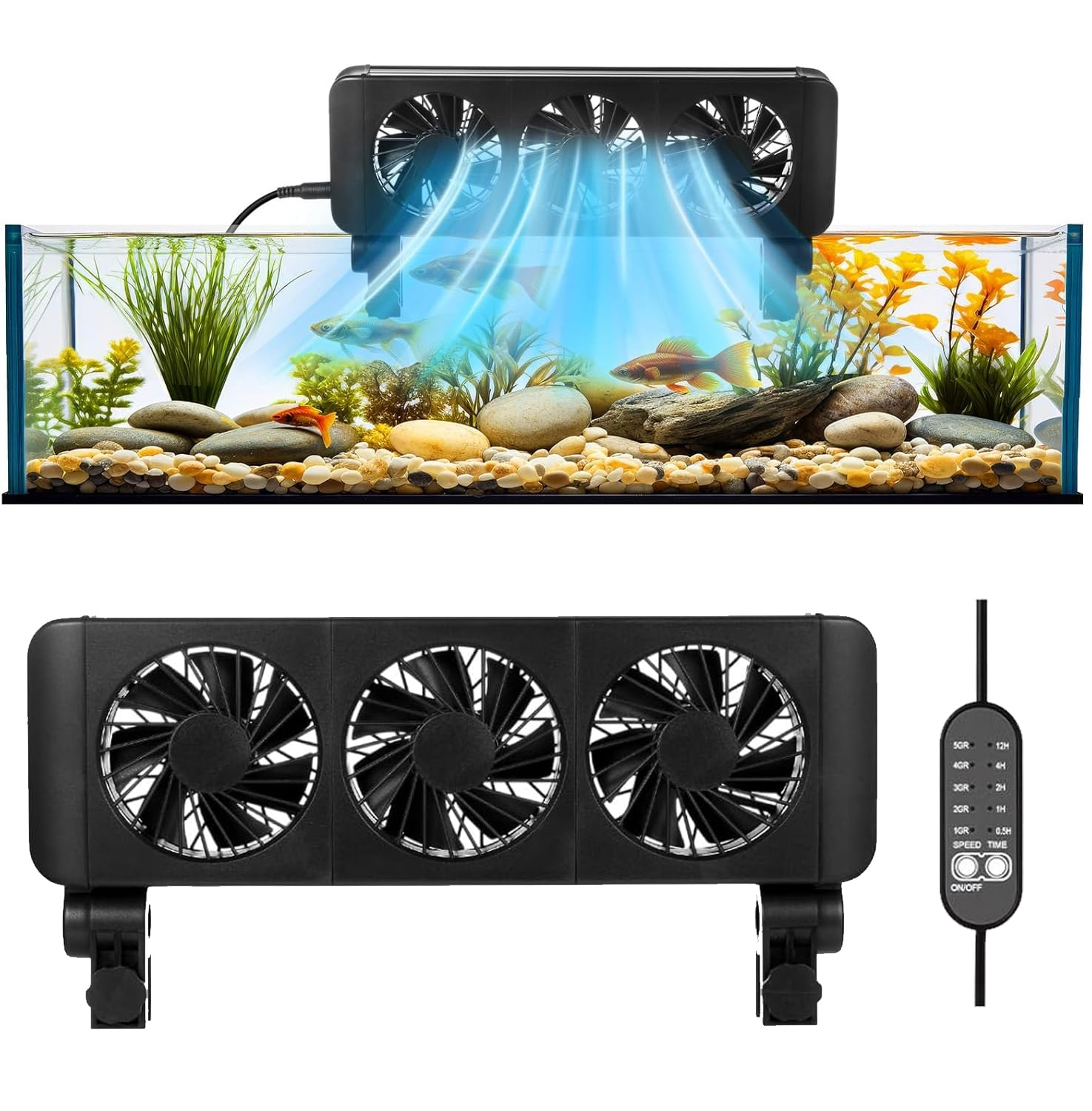 Tawatiler Aquarium Chillers Fan, Quiet Fish Tank Cooling Fan Equipment ...